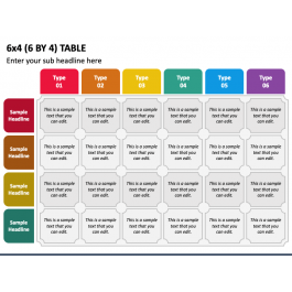 6 by 4 Table PowerPoint Template - PPT Slides