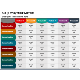 6 by 8 Table Matrix PowerPoint Template - PPT Slides