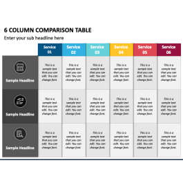 6 Column Comparison Table PowerPoint Template - PPT Slides