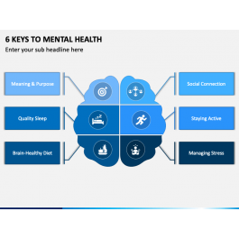 6 Keys to Mental Health PowerPoint and Google Slides Template - PPT Slides