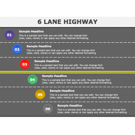 6 Lane Highway for PowerPoint and Google Slides - PPT Slides