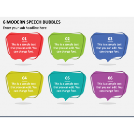6 Modern Speech Bubbles PowerPoint and Google Slides Template - PPT Slides