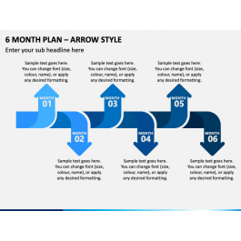 6 Month Plan - Arrow Style PowerPoint Template - PPT Slides