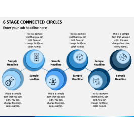 6 Stage Connected Circles PowerPoint Template - PPT Slides