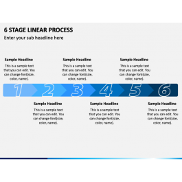 6 Stage Linear Process PowerPoint Template - PPT Slides