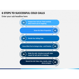 6 Steps To Successful Cold Calls PowerPoint Template - PPT Slides