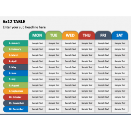 6x12 Table for PowerPoint and Google Slides - PPT Slides