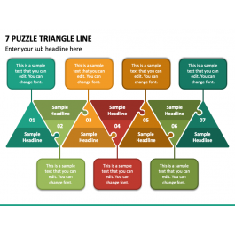 7 Puzzle Triangle Line PowerPoint Template - PPT Slides