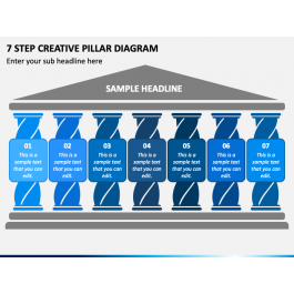7 Step Creative Pillar Diagram PowerPoint Template and Google Slides Theme