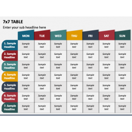 7x7 Table for PowerPoint and Google Slides - PPT Slides
