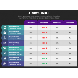 8 Rows Table for PowerPoint and Google Slides - PPT Slides