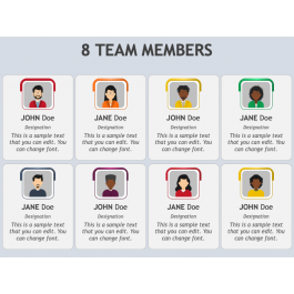 8 Team Members for PowerPoint and Google Slides - PPT Slides