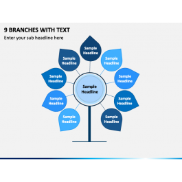 9 Branches with Text PowerPoint Template and Google Slides Theme