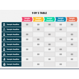 9 By 5 Table for PowerPoint and Google Slides - PPT Slides