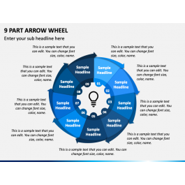 9 Part Arrow Wheel PowerPoint Template and Google Slides Theme