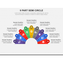 9 Part Semi Circle for PowerPoint and Google Slides - PPT Slides