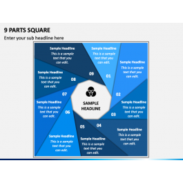 9 Parts Square PowerPoint Template and Google Slides Theme