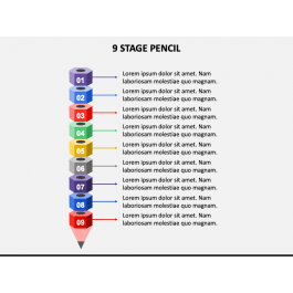 9 Stage Pencil for PowerPoint and Google Slides - PPT Slides