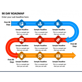 90 Day Roadmap PowerPoint and Google Slides Template - PPT Slides