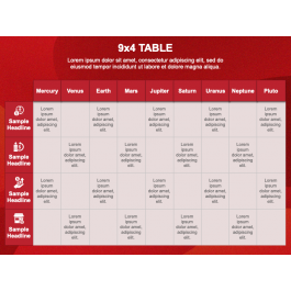 9x4 Table for PowerPoint and Google Slides - PPT Slides