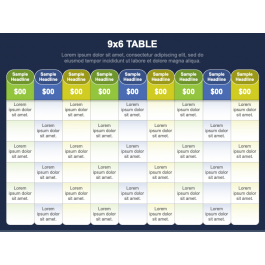 9x6 Table for PowerPoint and Google Slides - PPT Slides