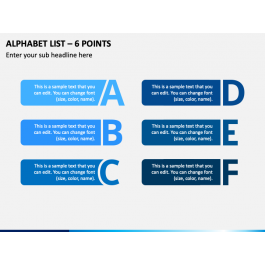 Alphabet List - 6 Points PowerPoint Presentation Slides - PPT Template