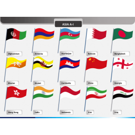 Asia Flags for PowerPoint and Google Slides - PPT Slides