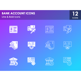 Bank Account Icons for PowerPoint and Google Slides - PPT Slides