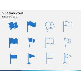 Blue Flag Icons for PowerPoint and Google Slides - PPT Slides