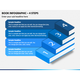 Book Infographic - 4 Steps PowerPoint Presentation Slides - PPT Template