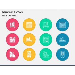 Bookshelf Icons for PowerPoint and Google Slides - PPT Slides