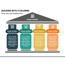 Building with 4 Columns PowerPoint Template - PPT Slides