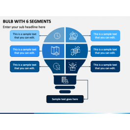 Bulb With 6 Segments PowerPoint Template - PPT Slides