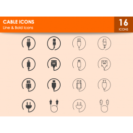 Cable Icons for PowerPoint and Google Slides - PPT Slides