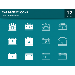 Car Battery Icons for PowerPoint and Google Slides - PPT Slides