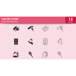 Car Key Icons for PowerPoint and Google Slides