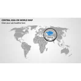 Central Asia on World Map for PowerPoint and Google Slides - PPT Slides