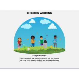 Children Working Illustration for PowerPoint and Google Slides - PPT Slides