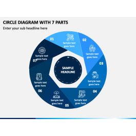 Circle Diagram With 7 Parts PowerPoint Template - PPT Slides