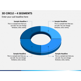 PowerPoint 3D Circle - 4 Segments