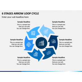 6 Stages Arrow Loop Cycle PPT Slide