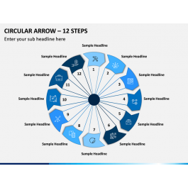 PowerPoint Circular Arrow - 12 Steps