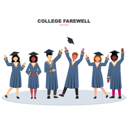 College Farewell Illustration for PowerPoint and Google Slides - PPT Slides