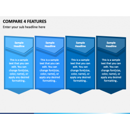 Compare 4 Features PowerPoint Presentation Slides - PPT Template
