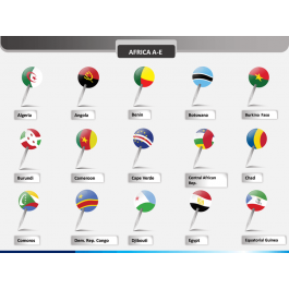 Country Flag Pins - Type 1 for PowerPoint and Google Slides - PPT Slides