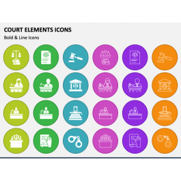 Court Elements Icons for PowerPoint and Google Slides - PPT Slides