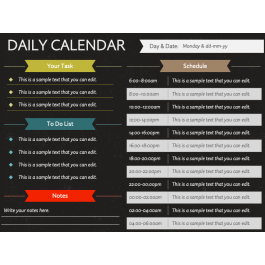 Daily Calendar for PowerPoint and Google Slides - PPT Slides