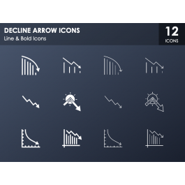 Decline Arrow Icons for PowerPoint and Google Slides - PPT Slides