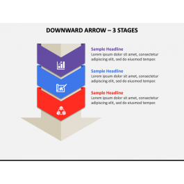 Downward Arrow - 3 Stages for PowerPoint and Google Slides - PPT Slides