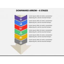 Downward Arrow - 6 Stages for PowerPoint and Google Slides - PPT Slides